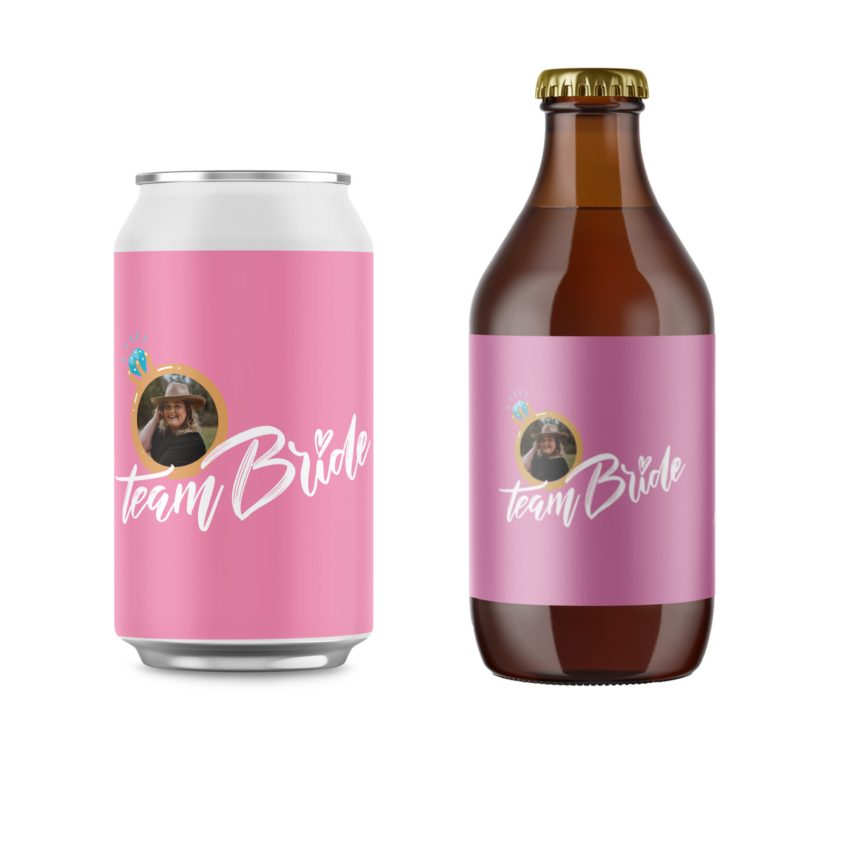 Bachelorette Party Custom Label Can or Bottle - Team Bride – My Drink ...